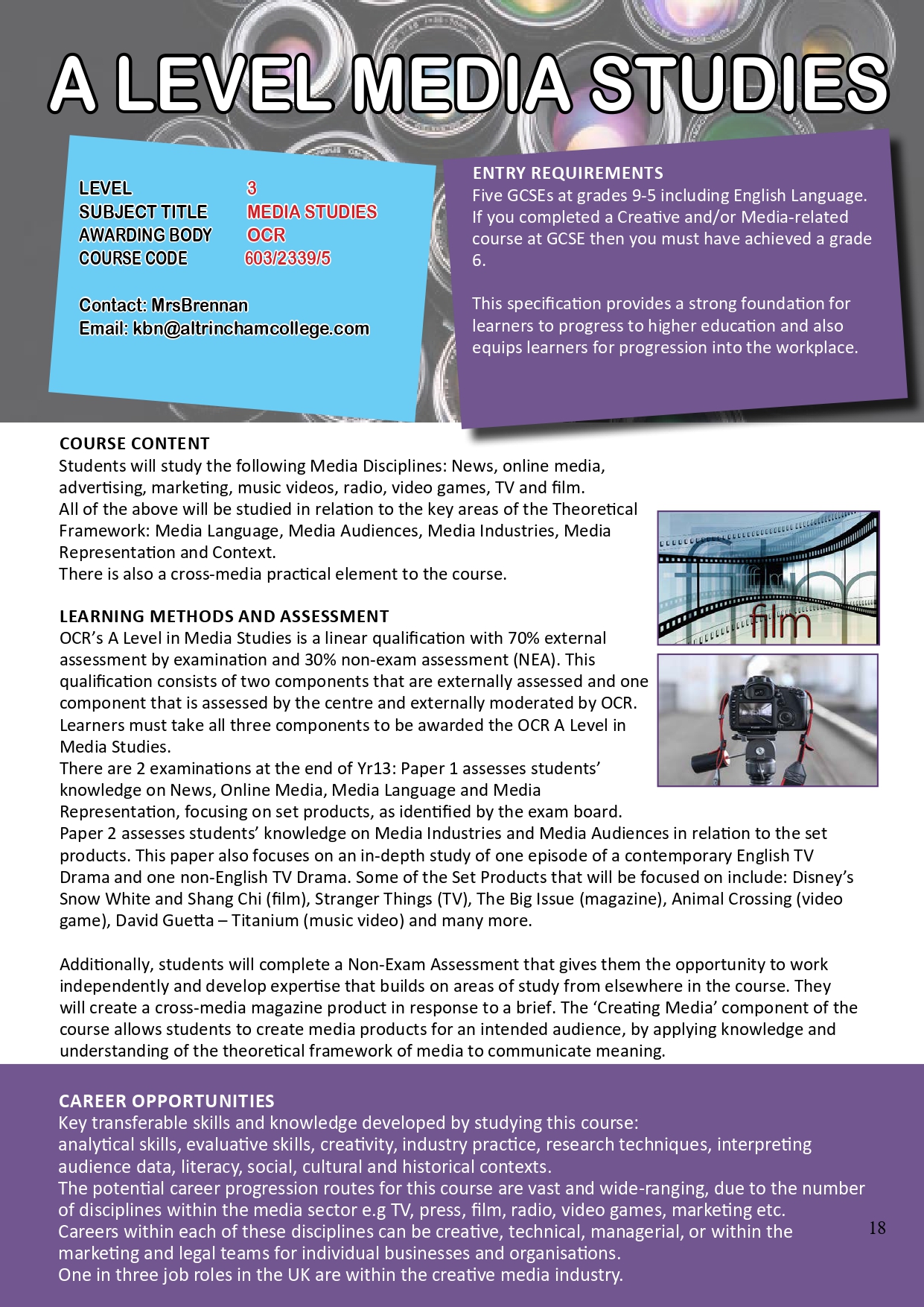 Altrincham College - Course Guide